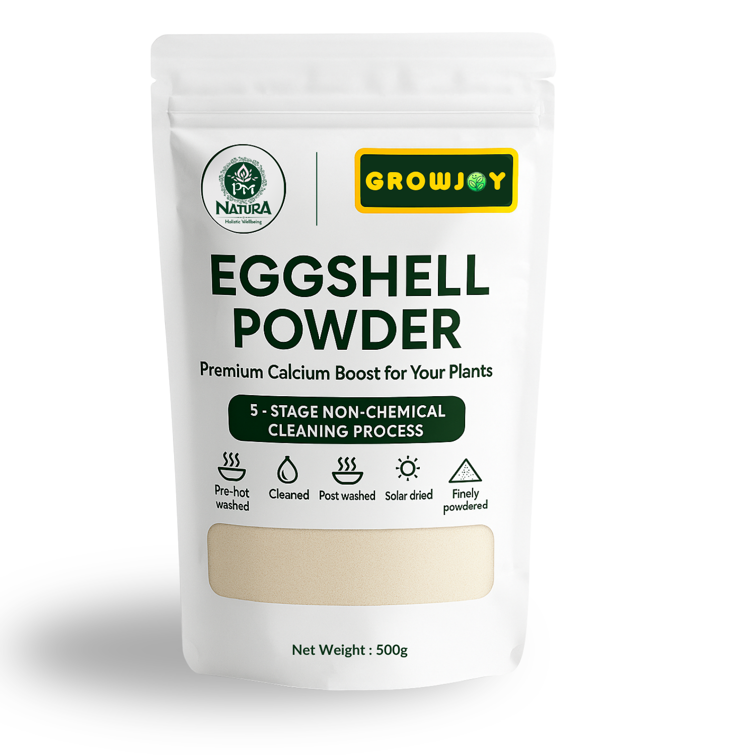 GrowJoy Eggshell Powder for Plants (500g) – By PMNatura Premium Calcium ...